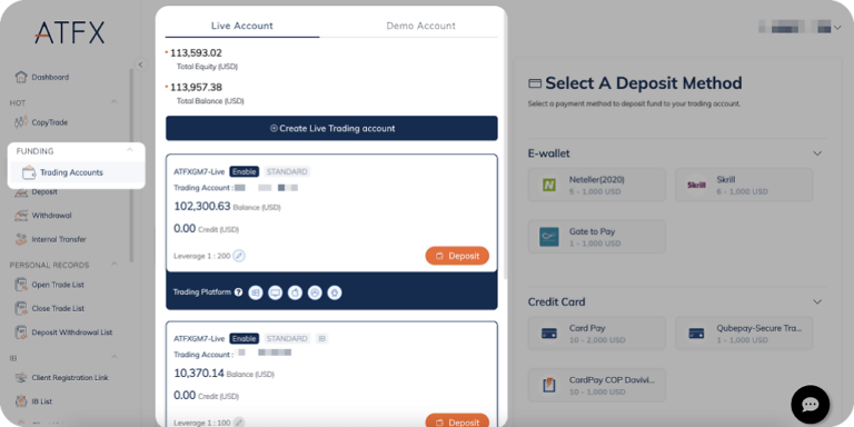 ATFX New Client Portal | User Friendly Trading Experience